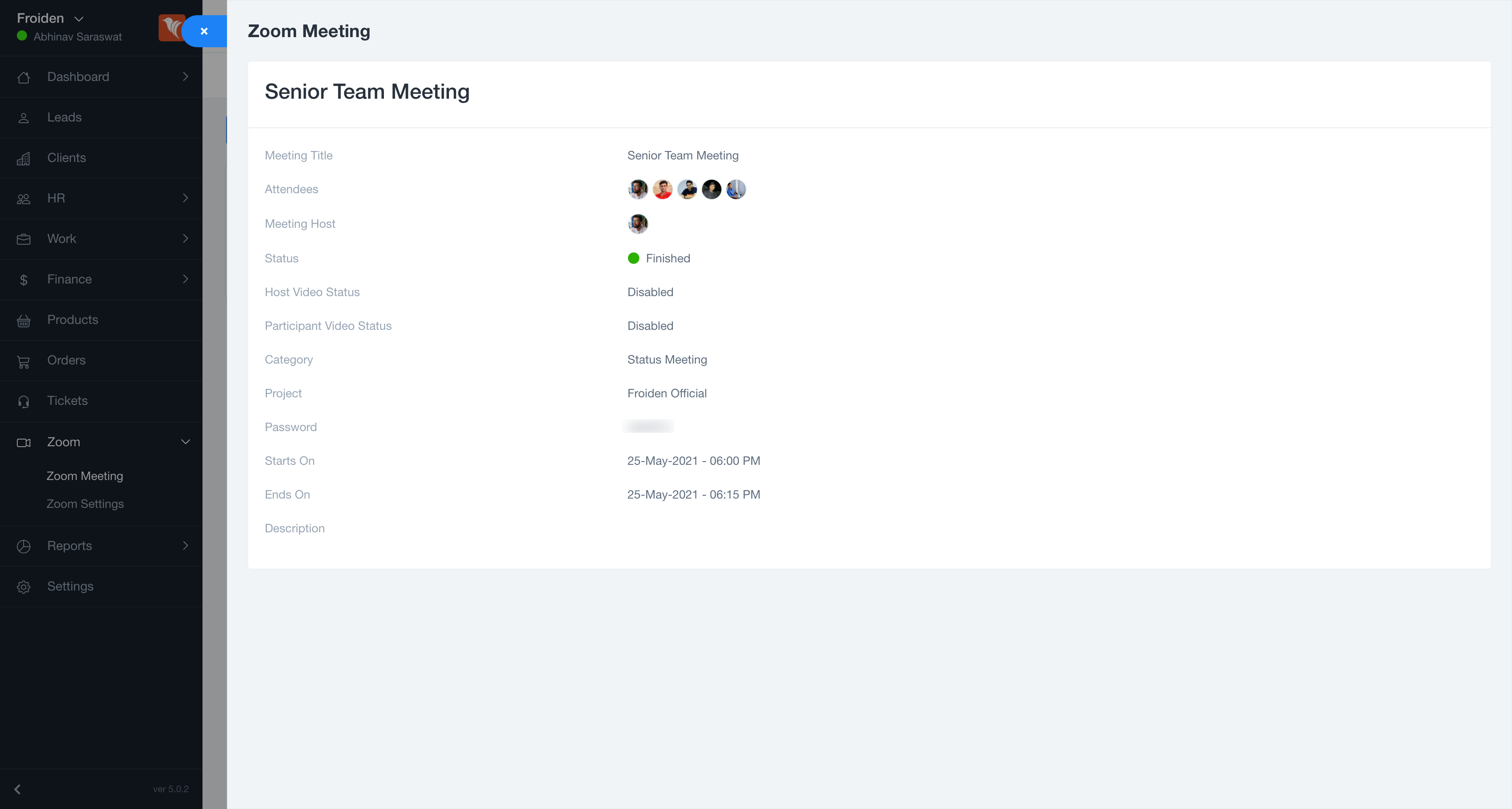Zoom Meeting Module for Worksuite by ajay138 | CodeCanyon